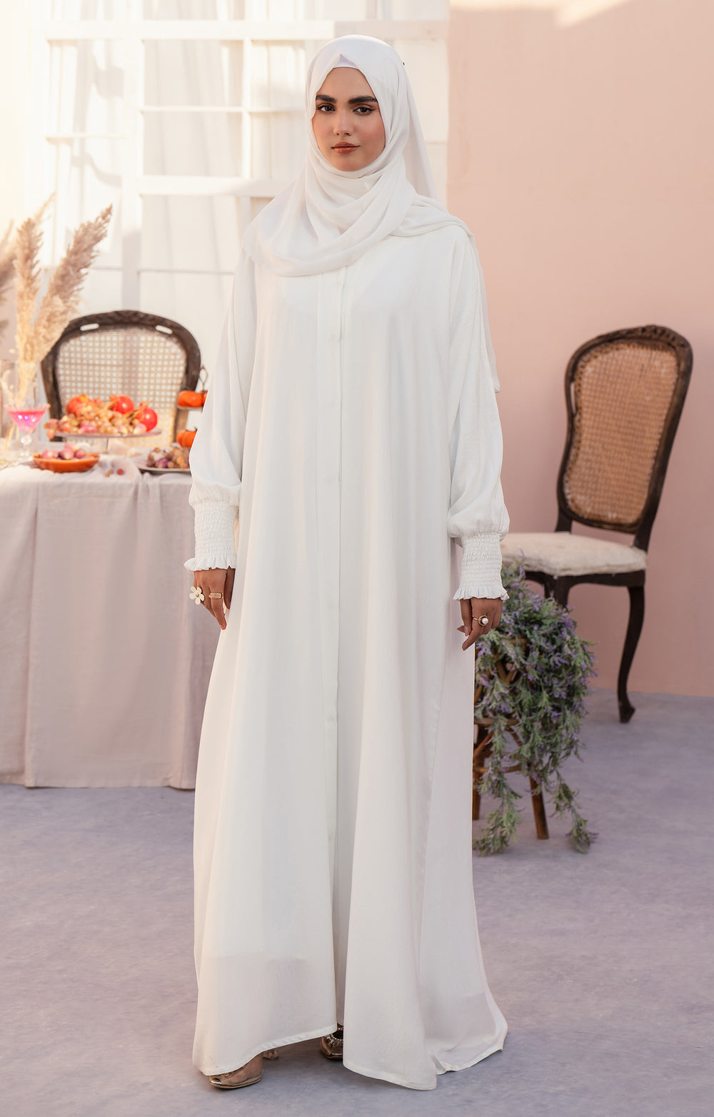 White Basic Abaya
